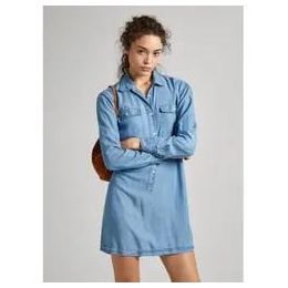 Pepe Jeans f&uuml;r Damen. PL953485 Erine Kleid blau (M), L&auml;ssig, Langarm, Lyocell, Nachhaltig