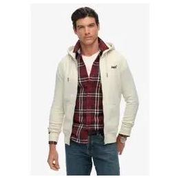 Superdry f&uuml;r Herren. M2014128A Sweatshirt Essential Logo Zip Hoodie HB off-white (L), Wei&szlig;, L&auml;ssig, Baumwolle