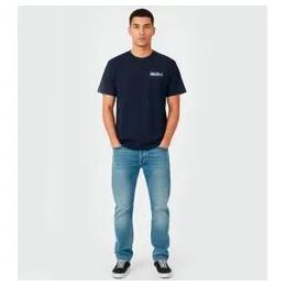 Deus Ex Machina f&uuml;r Herren. DMF251271C Beams navy T-Shirt (M), L&auml;ssig, Baumwolle, Kurzarm, Marine