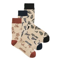 Jack & Jones Jack & Jones Socken Herren Gr&ouml;&szlig;e 41/46 beige / dunkelblau / rostbraun / schwarz