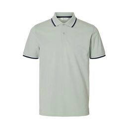 Selected Poloshirt 'SLHATLAS' Herren Gr&ouml;&szlig;e XS blau / pastellgr&uuml;n / wei&szlig;