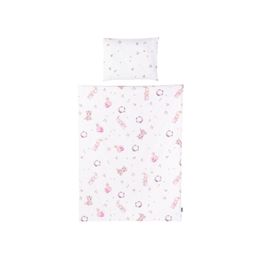 Chipolino 5-teiliges Bettw&auml;sche Set, Decke 95 x 125 cm Kissen 35 x 45 cm rosa wei&szlig;
