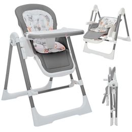 BABY VIVO 3in1 Kinderhochstuhl / Babywippe h&ouml;henverstellbar f&uuml;r Kinder - Lulu in Grau