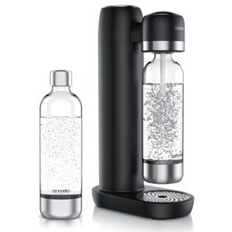 arendo 3x Wassersprudler Soda Maker mit 2x 1000 ml Flaschen, kompatibel mit 60l CO2 Zylindern, (Set, 3-tlg., Soda Maker, 2x PET-Flasche), Soda Streamer + 2 Wasserflaschen, BPA-frei, fein dosierbar, Carbonator