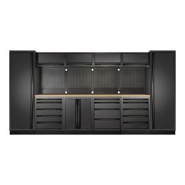 Kraftwerk Mobilio 6er Kombi, 4 x Oberschrank. Lochwand, Buche (3964C-BLK)
