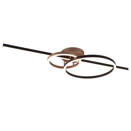 Trio MONTILLA Deckenleuchte LED Braun, Schwarz, 1-flammig, Fernbedienung