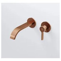 Steinberg 280 1814 3 Waschtisch-Wand-Einhebelmischer (Fertigmontageset), Ausladung 215 mm mit Einbauk&ouml;rper mit Nano Brushed Copper