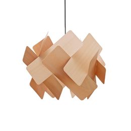 LZF Lamps LZF Pendellampe Escape, buche/nickelfarben, Ø 30 cm, Holz