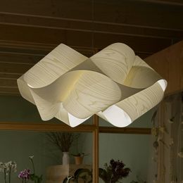 LZF Lamps LZF Hängelampe Swirl, elfenbein-/nickelfarben, Ø 54 cm, Holz