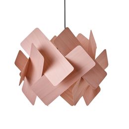 LZF Lamps LZF Pendellampe Escape, hellrosa/nickelfarben, Ø 30 cm, Holz