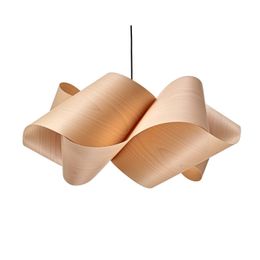 LZF Lamps LZF Hängelampe Swirl, buche/nickelfarben, Ø 54 cm, Holz