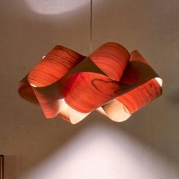 LZF Lamps LZF H&auml;ngelampe Swirl, kirschholz-/nickelfarben, &Oslash; 54 cm Holz
