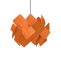 LZF Lamps LZF Pendellampe Escape, orange-/nickelfarben, Ø 30 cm, Holz