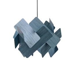LZF Lamps LZF Pendellampe Escape, blau/nickelfarben, Ø 30 cm, Holz