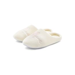 Vivance Hausschuh 'Pantolette, Pantoffel, Clog,' beige Gr. 38 f&uuml;r Damen. Mit Schriftzug