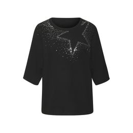 Lascana Rundhalsshirt 'mit Sternendesign aus funkelnden Pailletten' schwarz Gr. 32/34 f&uuml;r Damen. Rundhals und Pailletten. Bequem. Nachhaltig.