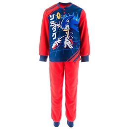 Sonic Fleece-Pyjama "Sonic modern" in Blau/ Rot - 66% | Größe 98 | Kinder-waesche