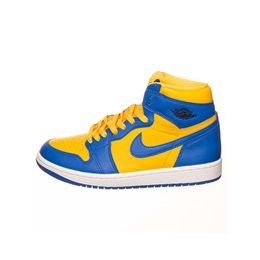 Air Jordan Leder-Sneaker ''1 Retro High'' in Gelb/ Blau - 75% | Größe 40,5 | Damen-sneakers