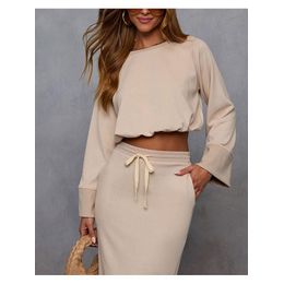 Milan Kiss 2tlg. Outfit in Beige - 62% | Gr&ouml;&szlig;e L | Damen-blusen
