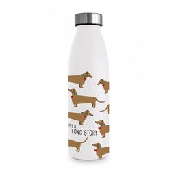 PPD Edelstahl-Thermoflasche "Long Story" in Wei&szlig;/ Hellbraun - 500 ml - 14% | Damen-outdoor-ausruestung