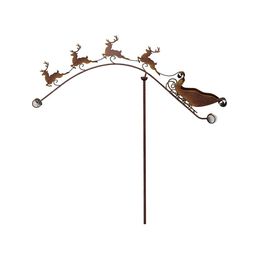 POSIWIO Windspiel "Schlitten mit Hirschen" in Braun - (B)84 x (H)115 cm - 10% | Gartendeko