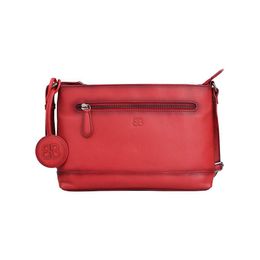 Bellicci Leder-Umh&auml;ngetasche "Koffi" in Rot - (B)26 x (H)18 x (T)7 cm - 46% | Damen-taschen