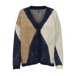 Only Cardigan in Dunkelblau/ Hellbraun - 31% | Gr&ouml;&szlig;e M | Damen-pullover-cardigans