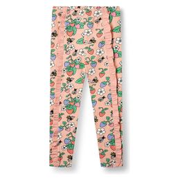 Smafolk Småfolk Leggings "Erdbeeren" in Apricot/ Bunt - 65% | Größe 104/110 | Kinderhosen