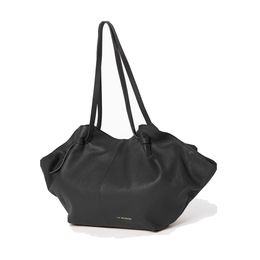 Lia Biassoni Leder-Schultertasche "Conza" in Schwarz - (B)60 x (H)33 x (T)15 cm - 73% | Damen-taschen