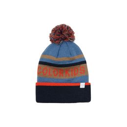 Color Kids M&uuml;tze in Blau/ Hellbraun/ Dunkelblau - 12% | Gr&ouml;&szlig;e 56 cm | Kindermuetzen