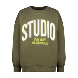 Vingino Sweatshirt "Nudio" in Khaki - 46% | Gr&ouml;&szlig;e 176 | Kinder-sweatshirts-jacken
