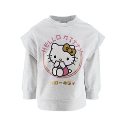Hello Kitty Sweatshirt "Hello Kitty" in Hellgrau - 64% | Gr&ouml;&szlig;e 104 | Kinder-sweatshirts-jacken