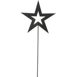 POSIWIO Gartenstab "Stern" in Schwarz - (H)58 x &Oslash; 28 cm - 12% | Gartendeko
