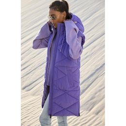 ELBSAND Steppweste lila Gr. XL/42 f&uuml;r Damen. Mit Logodruck. Comfort Fit