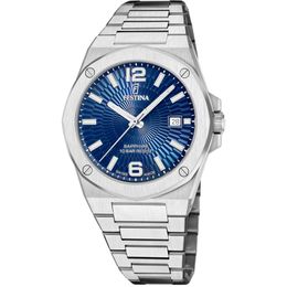 Festina Quarzuhr &raquo;Vallee&laquo; silberfarben, blau Festina Uhr - markantes Zifferblatt mit Stahlgeh&auml;use - ein echter Blickfang f&uuml;r stilbewusste M&auml;nner