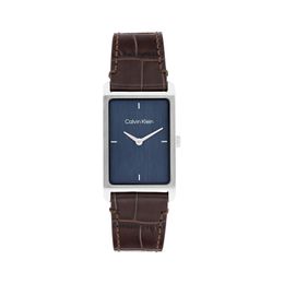 Calvin Klein Quarzuhr &raquo;Dapper&laquo; Armbanduhr, Damenuhr, Herrenuhr, Lederarmband, analog braun, blau Vintage-Charme - die eckige Calvin Klein Uhr mit...