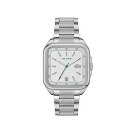 Lacoste Quarzuhr &raquo;.12.12 UP&laquo; Armbanduhr, Herrenuhr, Edelstahlarmband, analog edelstahlfarben, silberfarben Lacoste Uhr in Silber - quadratisches...