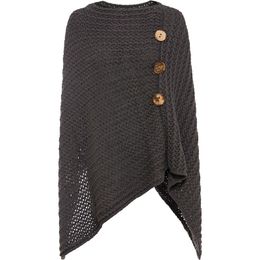 bonprix Strickponcho »Poncho« Poncho dunkelgrau