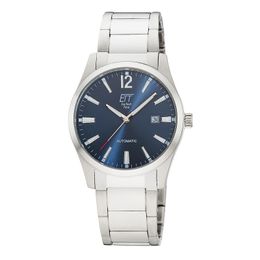 ETT Automatikuhr &raquo;Motion Drive&laquo; Armbanduhr, Herrenuhr, Mechanische Uhr, Edelstahlarmband, analog, Tag silberfarben-blau Die ETT EcoTech Time...