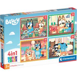 Clementoni Puzzle &raquo;Bluey, 4in1 Supercolor&laquo; Made in Europe bunt Pappe