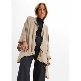 bonprix Strickponcho taupe