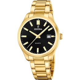 Festina Quarzuhr &raquo;Classic Steel&laquo; goldfarben, schwarz Festina Uhr - strahlendes Gold f&uuml;r einen luxuri&ouml;sen Look - elegantes Design mit Datumsanzeige...