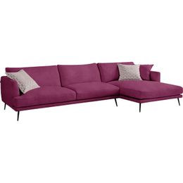 Egoitaliano Ecksofa &raquo;Sophia, Designsofa mit extrakomfortablem Sitzkomfort, Breite 274cm&laquo; mit Daunenfederung, L-Form pink