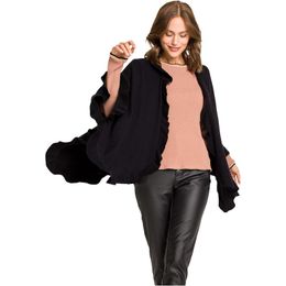 bonprix Strickponcho schwarz