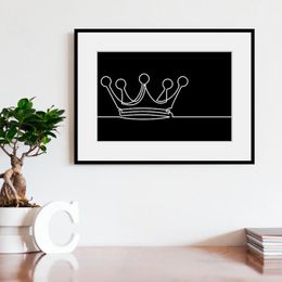 queence Bild &raquo;KING&laquo; Kunst K&ouml;nige Modern 1 Stk. tlg. HD Premium Poster-Druck inkl. Holzrahmen Farbe Rahmen: schwarz + Farbe Bild(er): schwarz