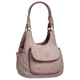 Samantha Look Damen Umh&auml;ngetasche echt Leder, Made in Italy rosa