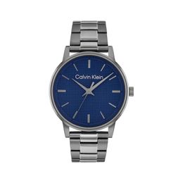 Calvin Klein Quarzuhr &raquo;CK Linked&laquo; Armbanduhr, Damenuhr, Edelstahlarmband, analog grau, dunkelblau Klassisch & Cool - die blaue Calvin Klein Uhr...