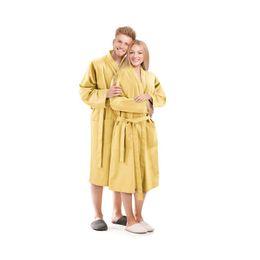 KENDA SAND Bademantel &raquo;Carla 125&laquo; 1 Stk. bequem, Wohlf&uuml;hlqualit&auml;t, mit G&uuml;rtel Gelb M Waschbar 40 Grad
