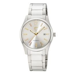 ETT Automatikuhr &raquo;Motion Drive&laquo; Armbanduhr, Herrenuhr, Mechanische Uhr, Edelstahlarmband, analog, Tag silberfarben-gelbgoldfarben Die ETT EcoTech...