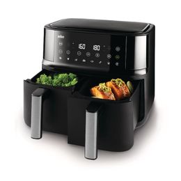 Braun Heißluftfritteuse »TwinCook TD 3030I BK, 2 Garkörbe (8L), spülmaschinenfest, 8 Programme« 2850 W 2.850 W, RealAir Technologie, 80-200 Grad, 2...